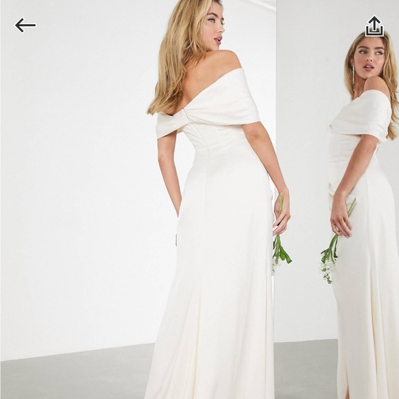 ASOS | Dresses | Asos Edition Beatrice Bardot Drape Wrap Wedding Dress | Poshmark